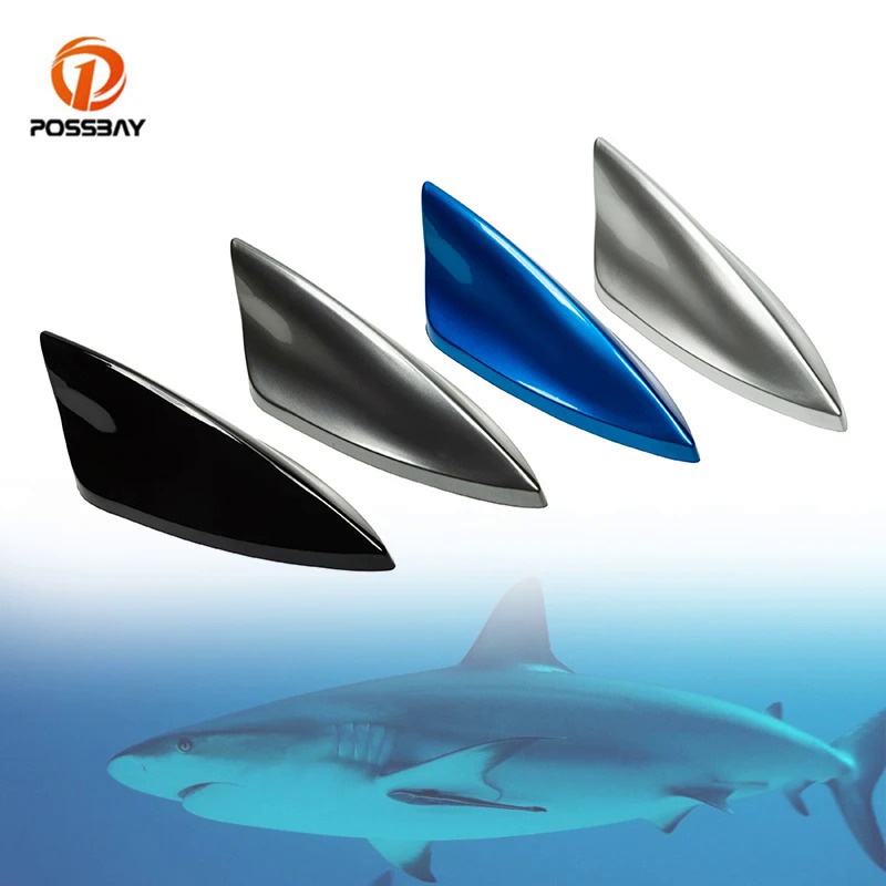 POSSBAY Car FM Shark Fin Signal Antenna AM Auto Roof Aerials ...