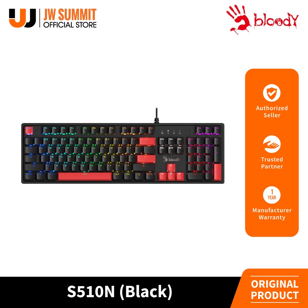 A4Tech Bloody S510N RGB USB Wired Mechanical Gaming Keyboard | Shopee Philippines