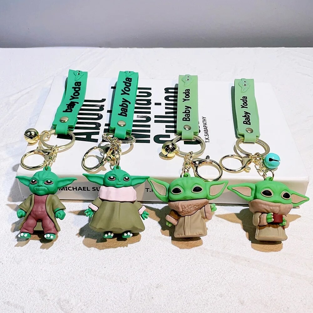 Disney Star Wars Yoda Keychain Cute Cartoon Keyrings Anime Figure ...