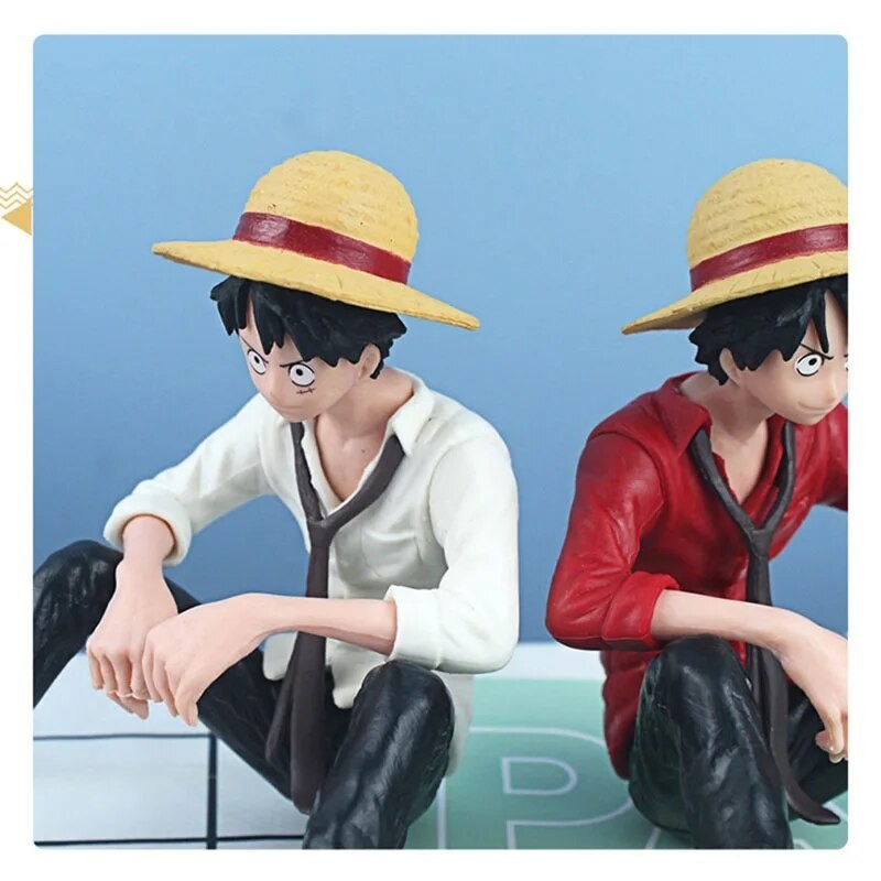 10CM Cartoon Anime Luffy Action Figure Sitting Position Model Balloon ...