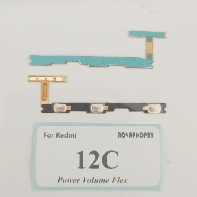☻For Redmi 12 / 12C Power On Off Volume Up Down Switch Ribbon Power ...