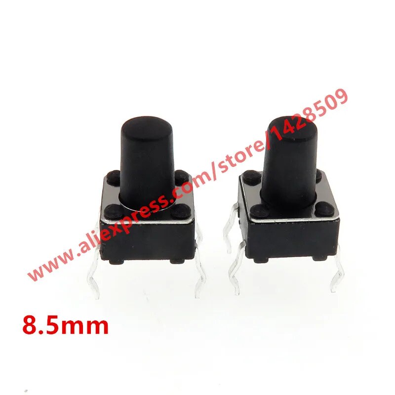 ⓥ200pcs/lot 6*6*8.5mm 4P Tactile Tact switch 12V Push Button Micro ...