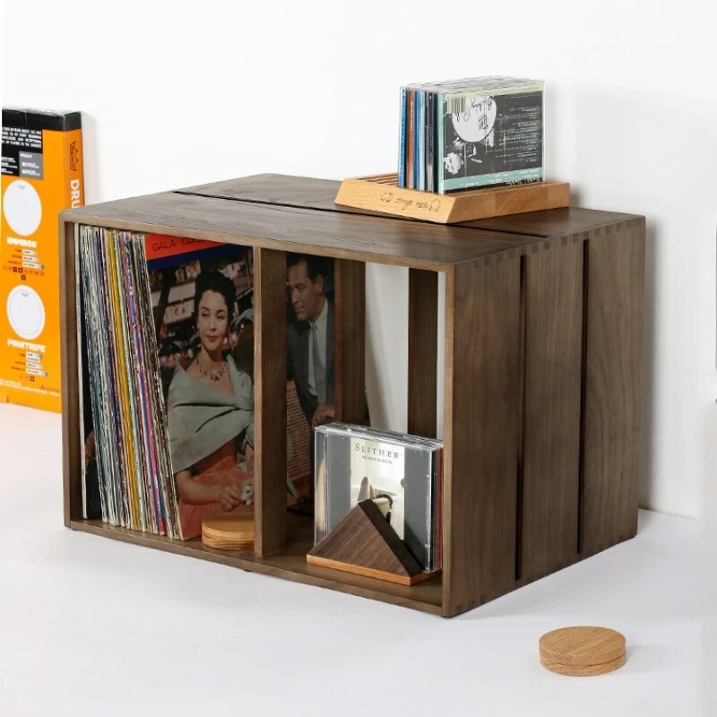 웃Solid Wood Vinyl Record Storage Rack Large Capacity LP Record ...