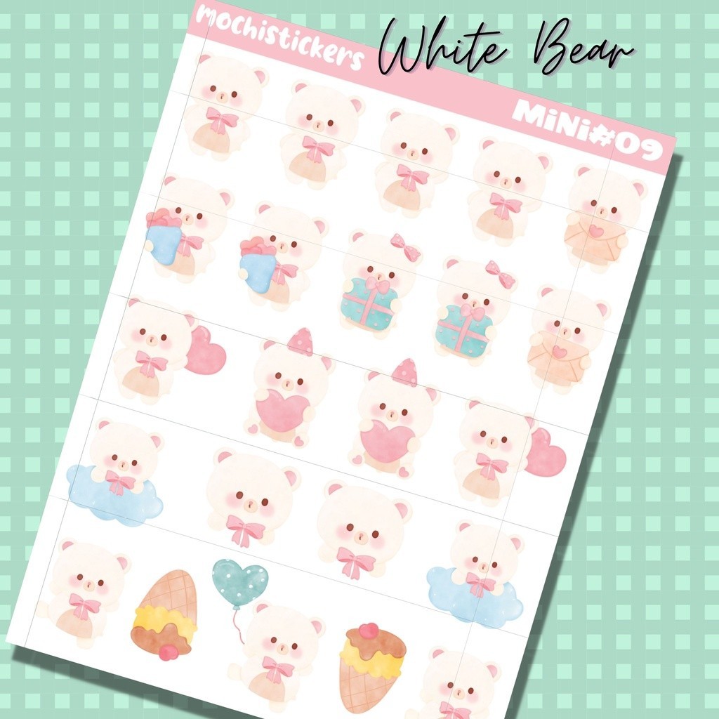 WHITE BEAR PLANNER STICKERS - MINI STICKER SHEETS | Shopee Philippines