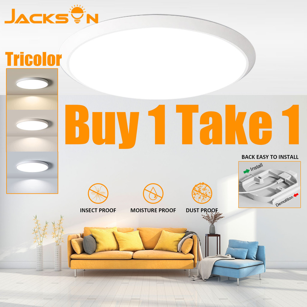 Jacksun LED Ceiling Light Round Lamps For Bedroom Indoor AC 220V ...