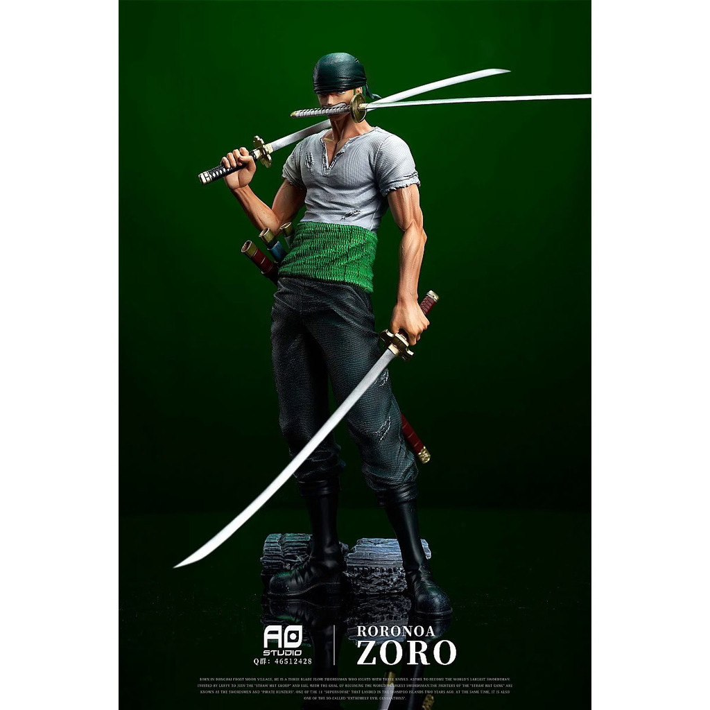 EGNQ One Piece Anime Figure Roronoa Zoro Blood Battle Zoro 22Cm Action ...