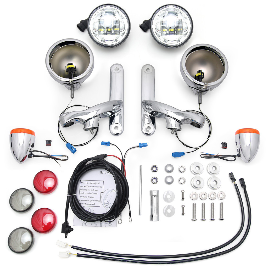 Turn Signal lights CVO LED Spotlight Fog Light Bracket For Harley ...