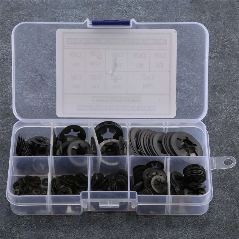【260Pcs M2-M12 Tooth Starlock Push on Locking Washers Speed Clips ...