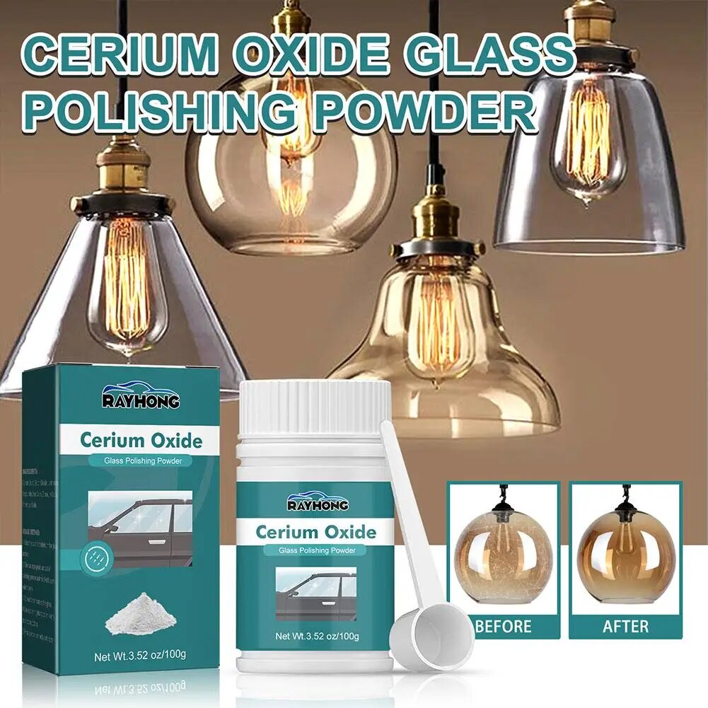 ♚120g Cerium Oxide Glass Scratch Remover, Professional Glass Polishing ...
