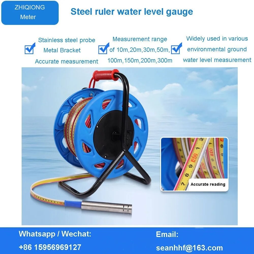 Portable 50m 100m 300m 400m Steel Ruler Underground Water Level ...