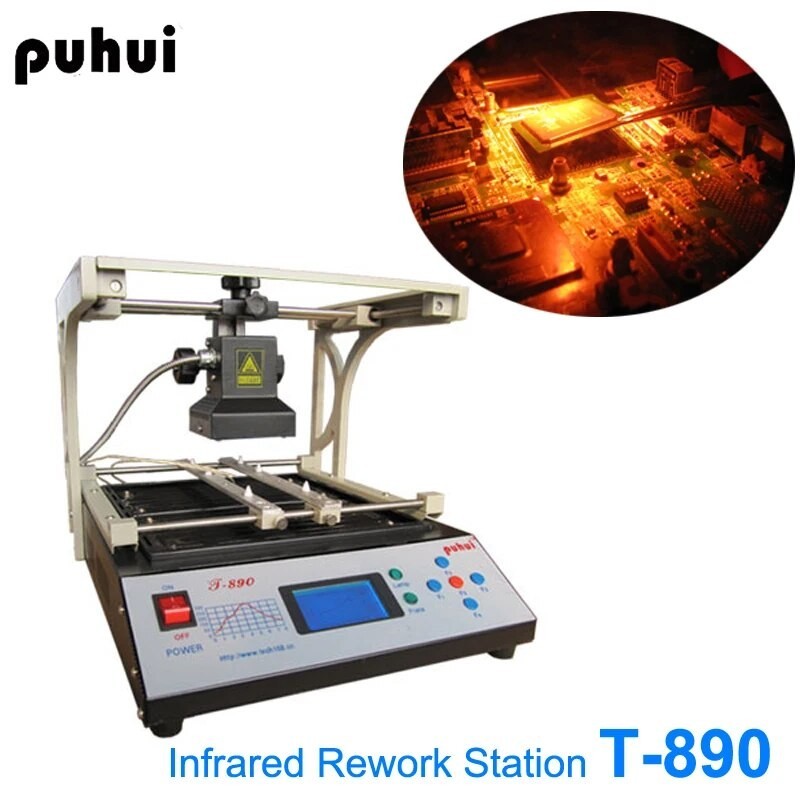 ☽T-890 Infrared SMT SMD BGA Rework Reflow Soldering Stations BGA Repair ...