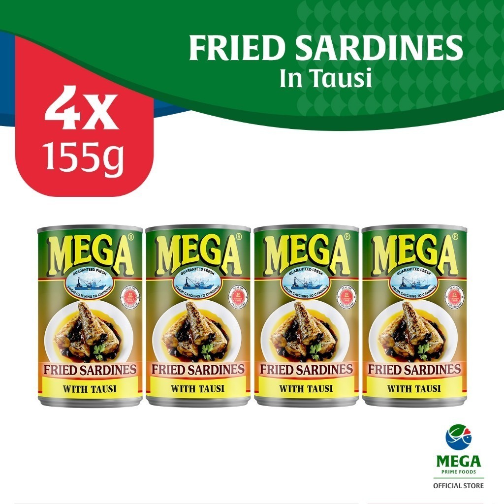 Mega Fried Sardines In Tausi 155G By 4'S | Shopee Philippines
