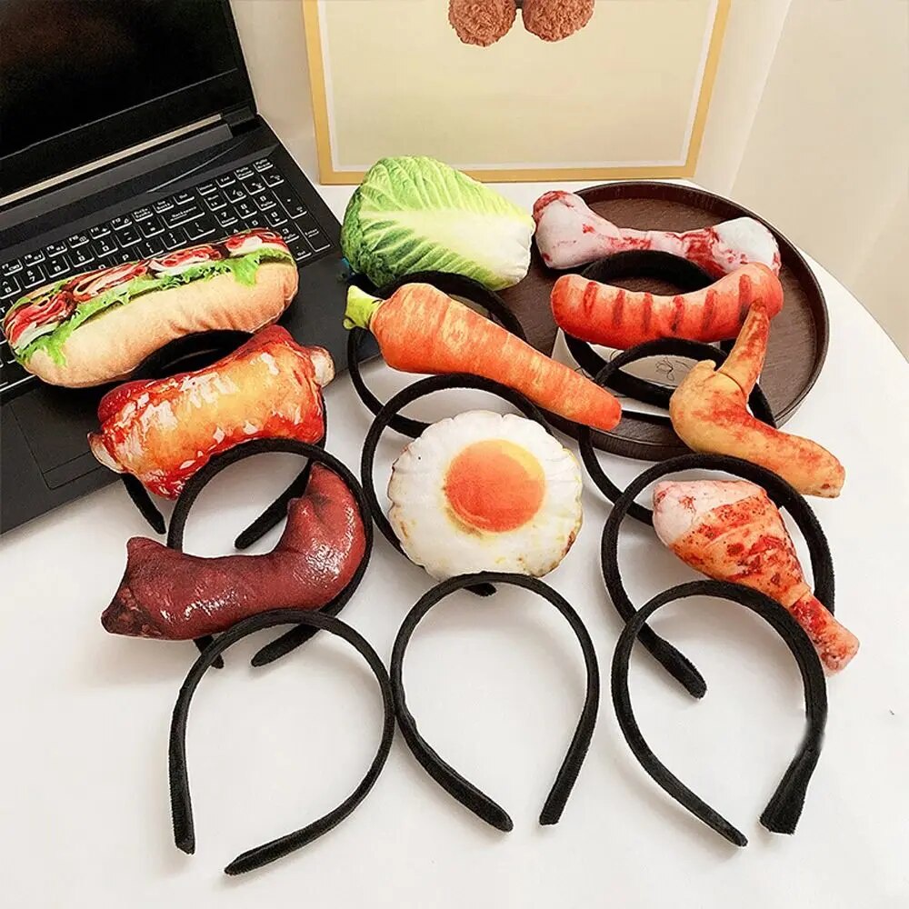 Vegetable Simulated Food Hair Hoop Cute Hamburg Strawberry Hotdog ...