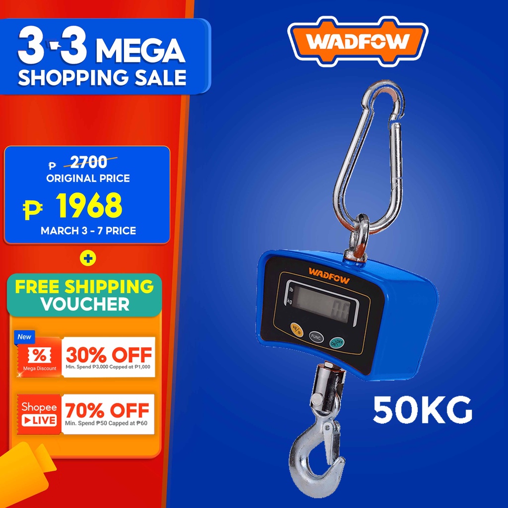 Wadfow WEC1552 Mini Industrial Crane Digital Hanging Crane Scale Hook ...