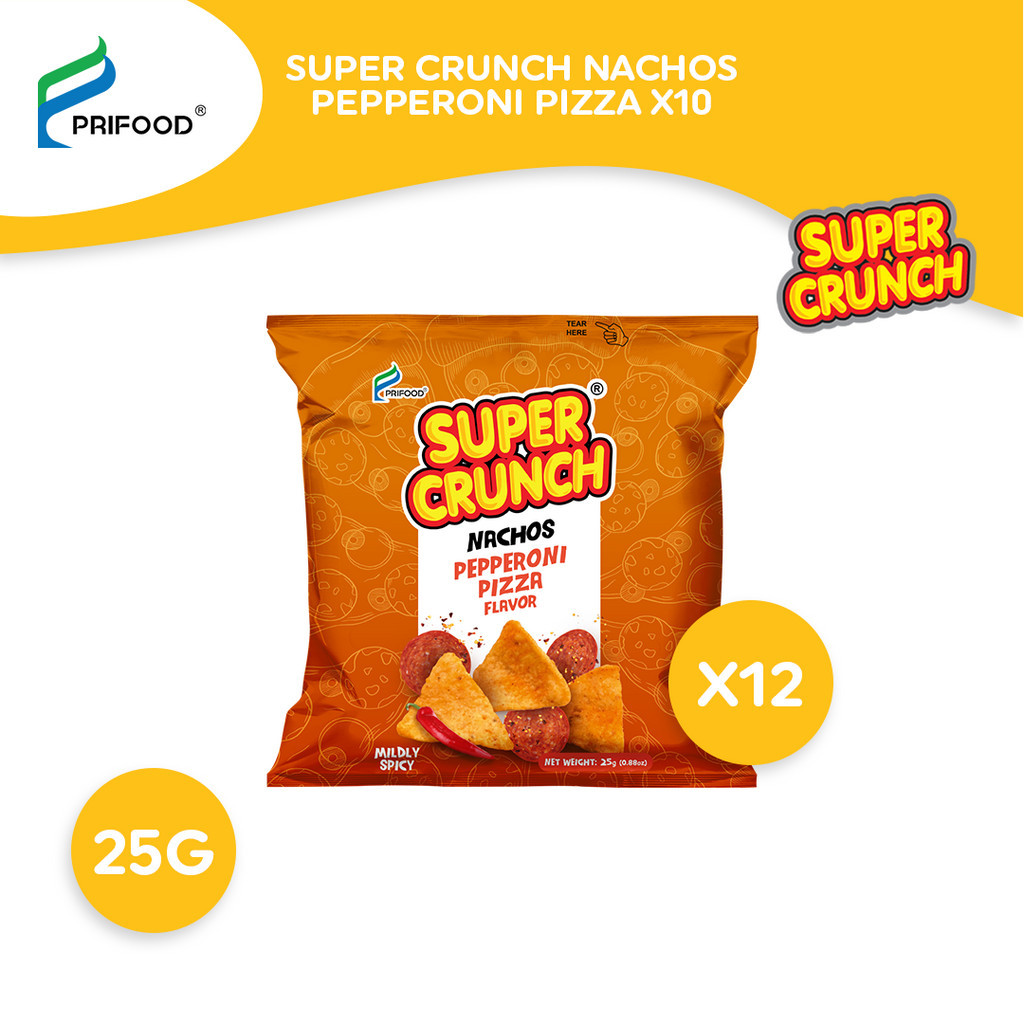 Super Crunch Nachos Pepperoni Pizza 25g (bundle of 12) | Shopee Philippines