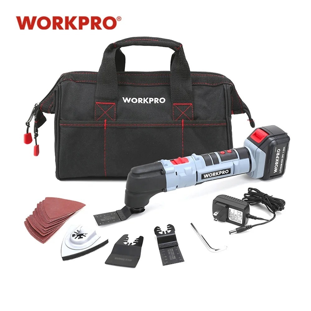 ️WORKPRO Electric Multifunction Oscillating Tool Kit Multitools Lithium ...