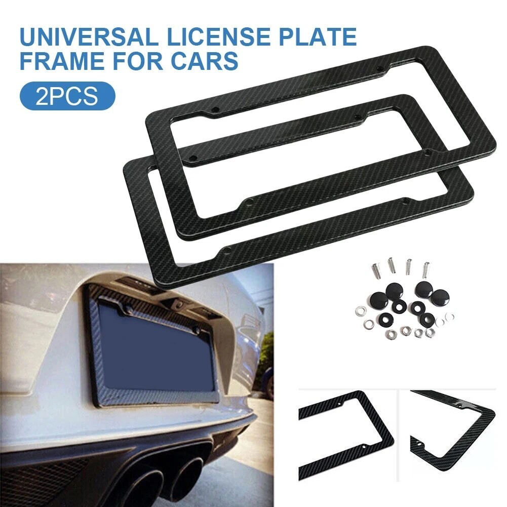 Universal US Car License Plate Frame Carbon Fiber Number Plate Holder ... Universal US Car License Plate Frame Carbon Fiber Number Plate Holder ...