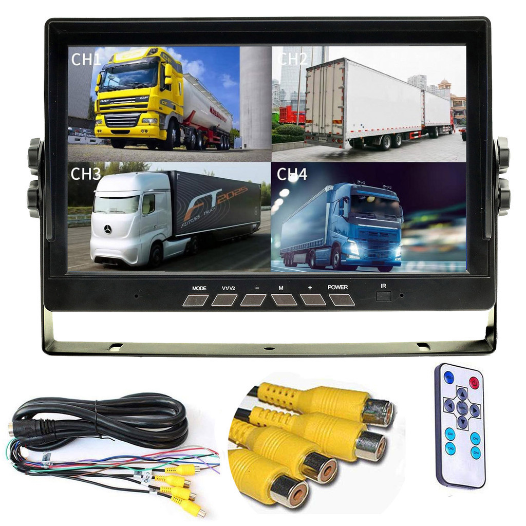 7inch TFT LCD 4CH 4CH Split quad AV Video input Vehicle Rear View ...