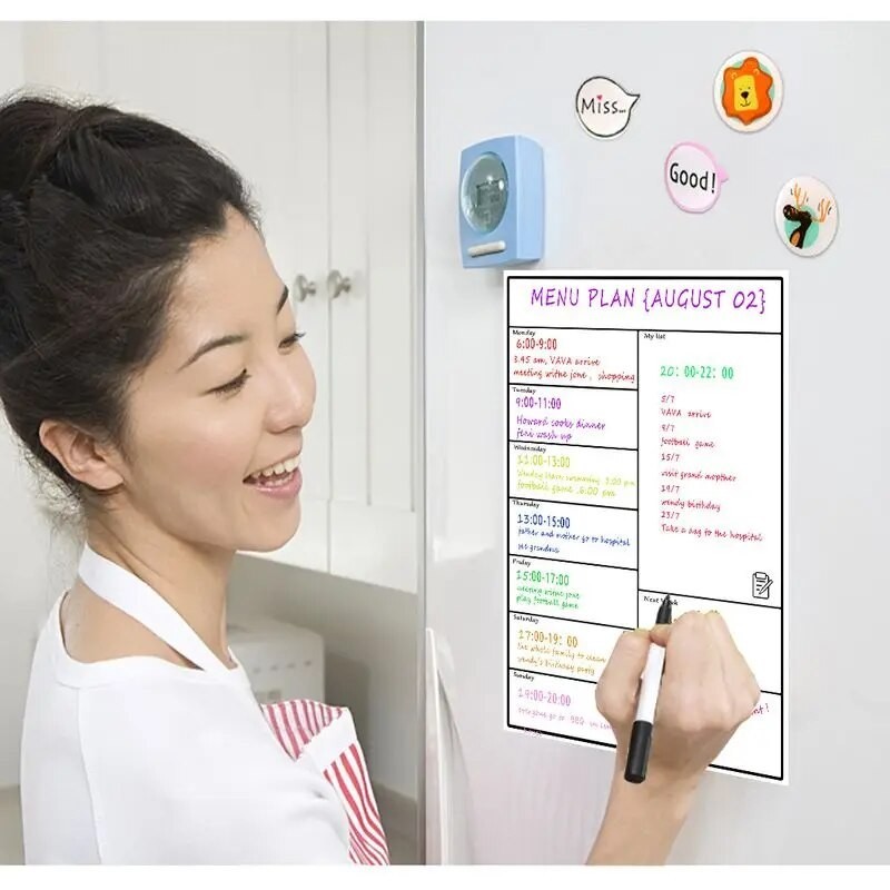 A3 Magnetic Weekly Planner Board Whiteboard Sheet For Multipurpose ...
