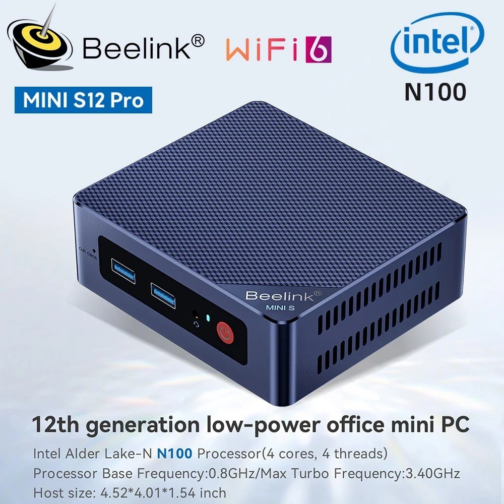 Beelink Mini S12 Pro Gamer Mini PC Intel 12th Gen N95 N100 DDR4 8GB ...