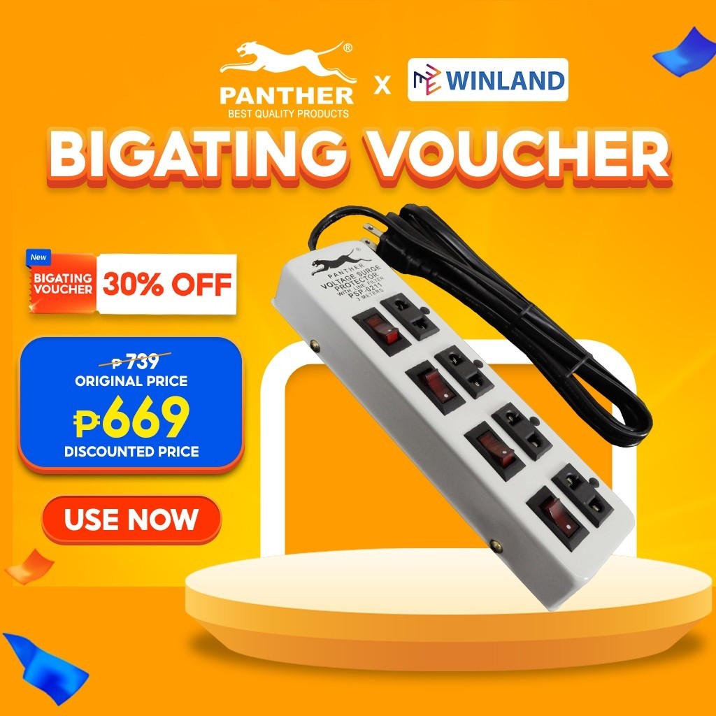 Panther by Winland Power Extension Cord Cable Wire w/ Voltage Surge ...