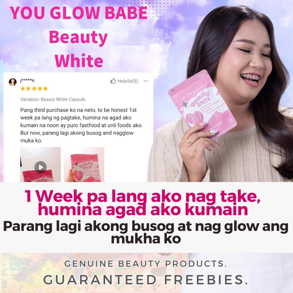 salable product White 1 Collagen Capsules Glutathione Babe Beauty in 4 ...