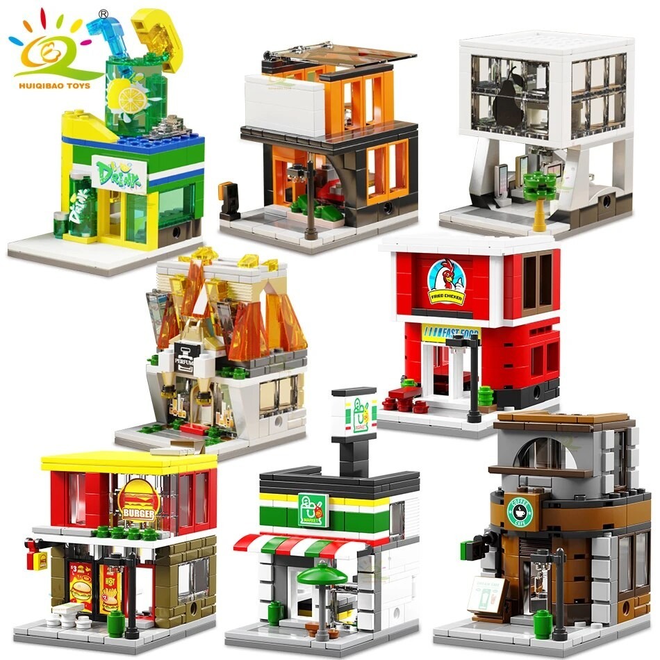 31m HUIQIBAO City Street View Retail Store Series Building Block MOC ...