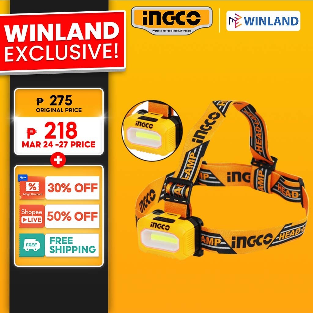 Ingco by Winland Headlamp IPX4 Raining Resistant HHL013AAA5 ING-HT ...