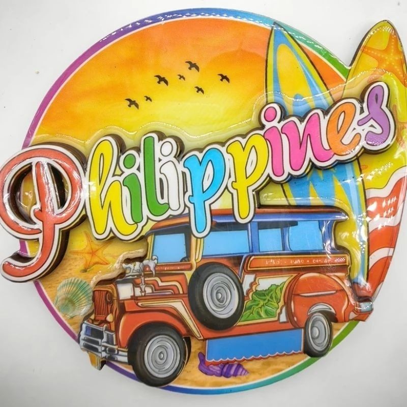PHILIPPINES Wooden 2D Fridge Magnet Embossed Ref Magnet Souvenirs ...