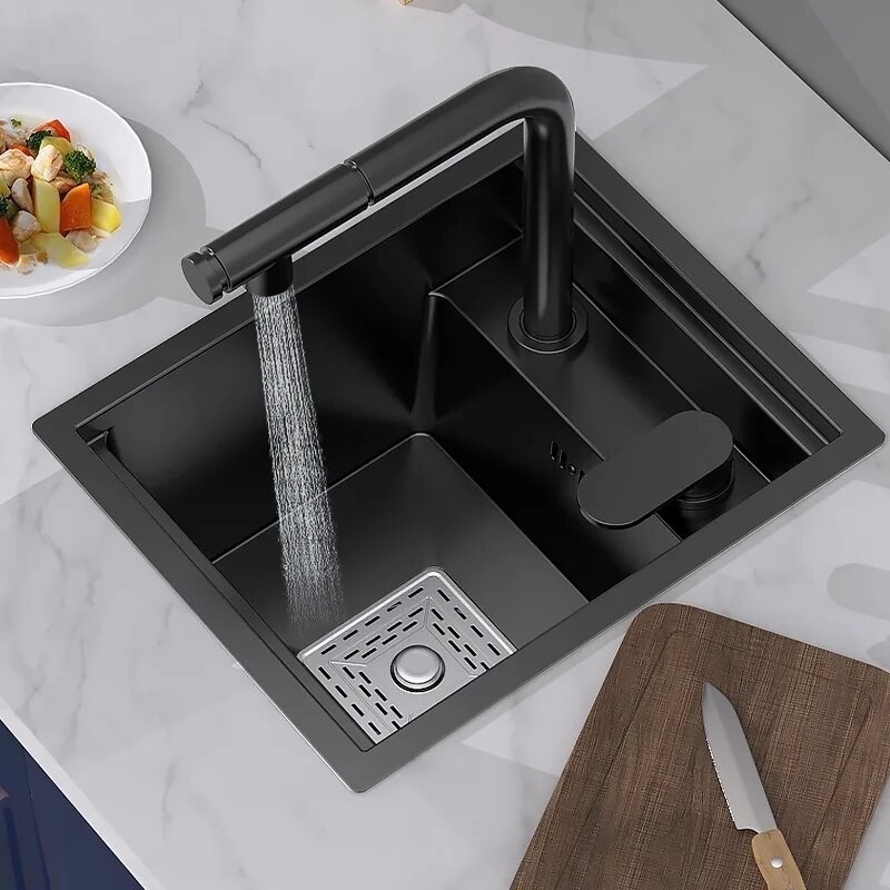 Kitchen Sink Hidden Sink 304 Stainless Steel Single Bowl Small Size Bar ...