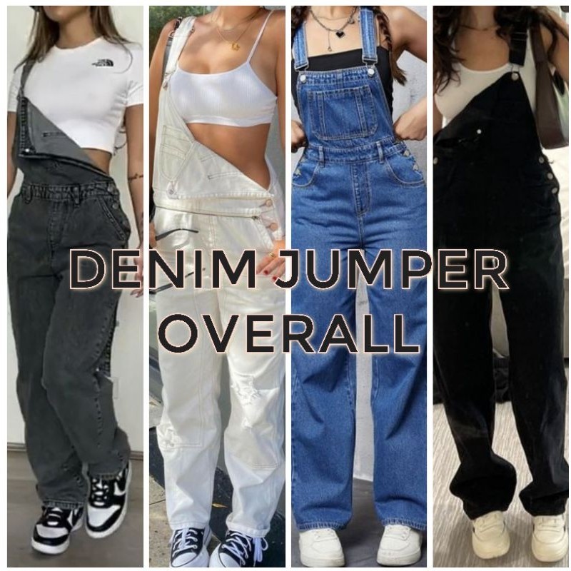 DENIM JUMPER JUMPSUIT DUNGAREE (TOP NOT INCLUDED) | Shopee Philippines