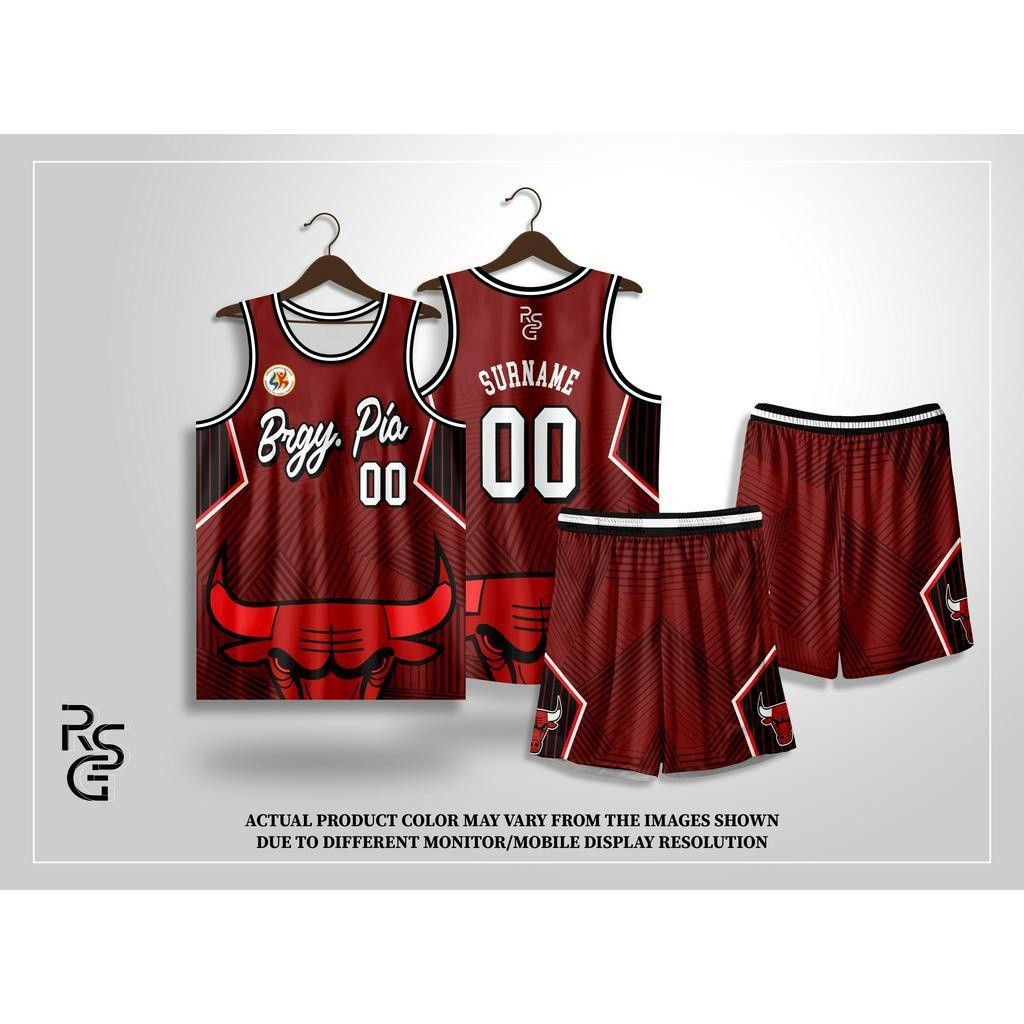 2023 Customized Jersey Full Sublimation Maroon Bulls | Shopee Philippines
