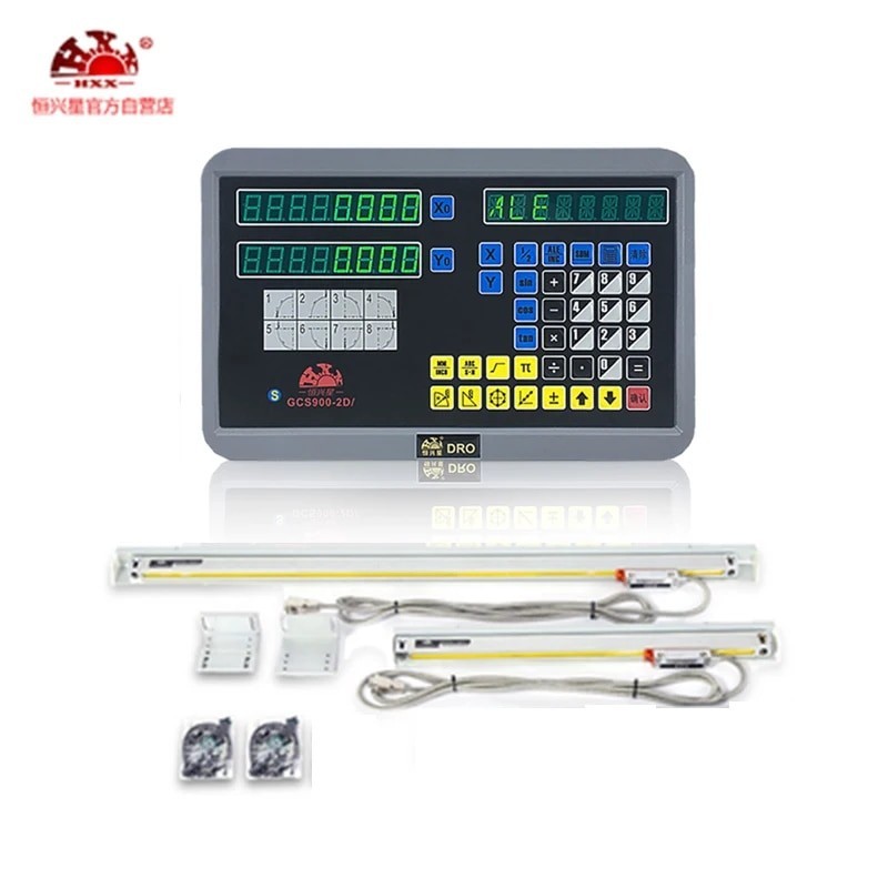New DRO 2 Axis Digital Readout AC110V/220V Display and 2 Pieces 0-1000mm Linear Scale Encoder ...