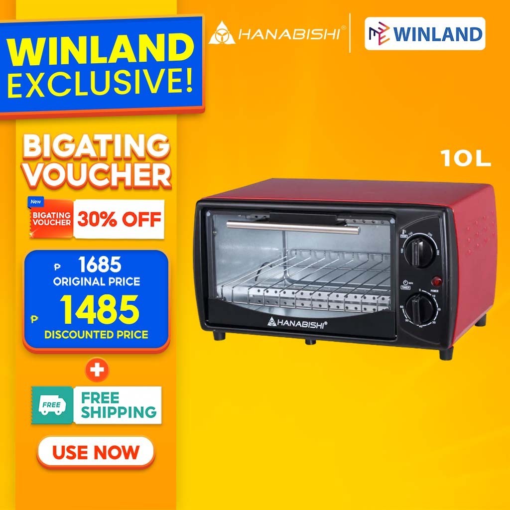 Hanabishi by Winland Stainless Steel Oven Toaster 10L Pizza Oven ...