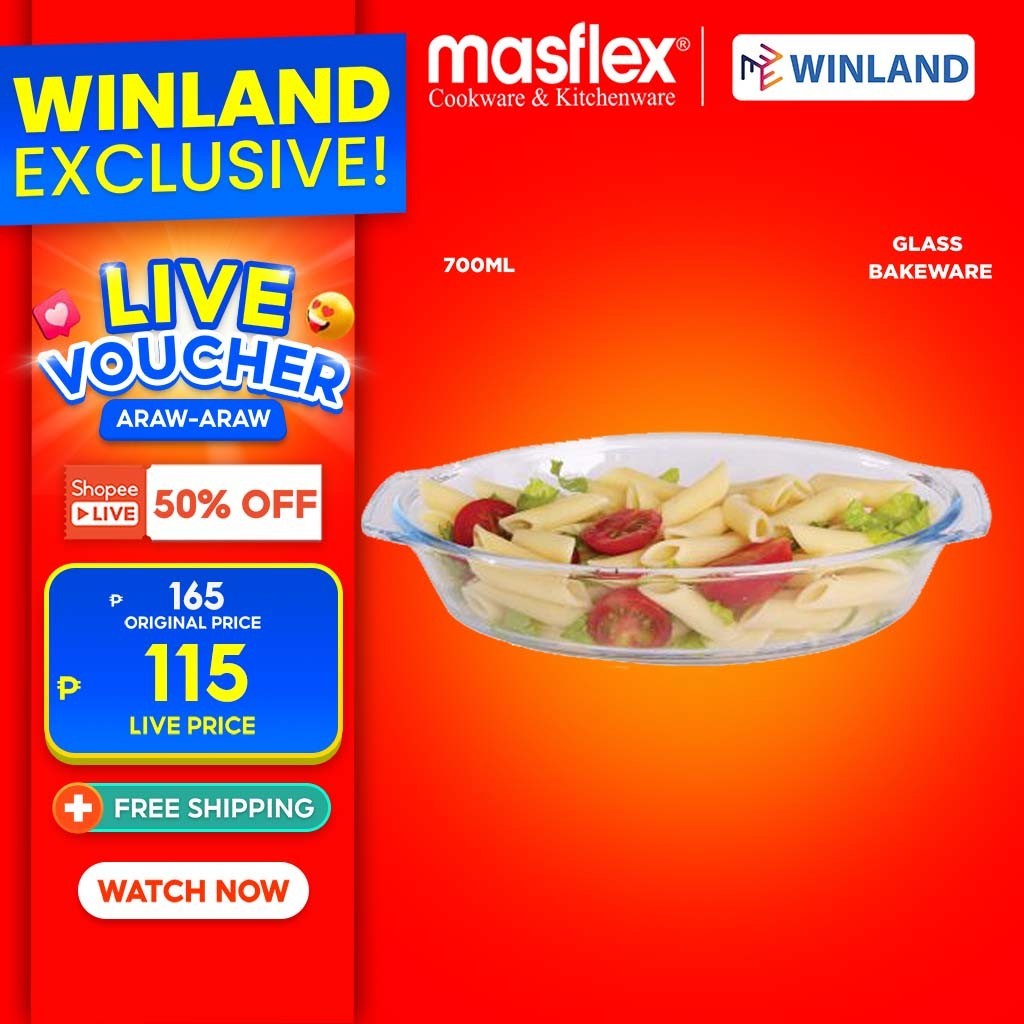 Masflex by Winland Oval Borosilicate Glass Pan Glass Bakeware for ...
