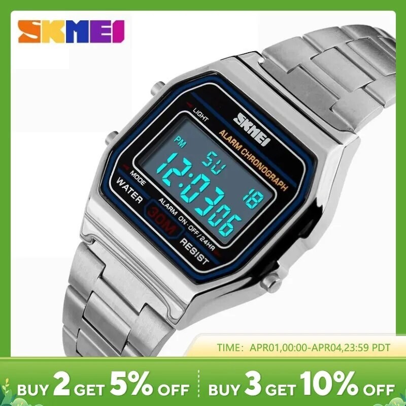 Skmei Top Brand Luxury Stainless Steel Chrono Sport Watches Men Back ...