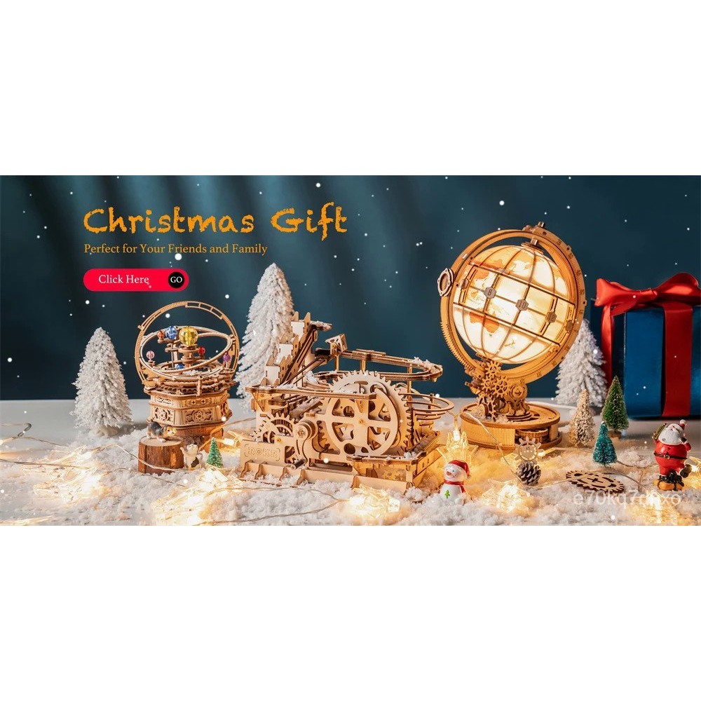 Robotime Rokr Music Box 3D Wooden Puzzle Game Assembly Model Building Kits Toys for Children ...