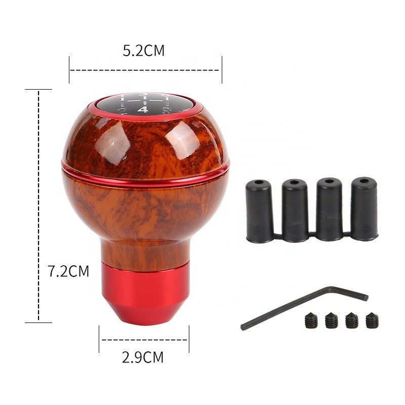 JDMotorsport88 Car Red Wood Shift Knob 5 Speed Manual Gear Stick ...