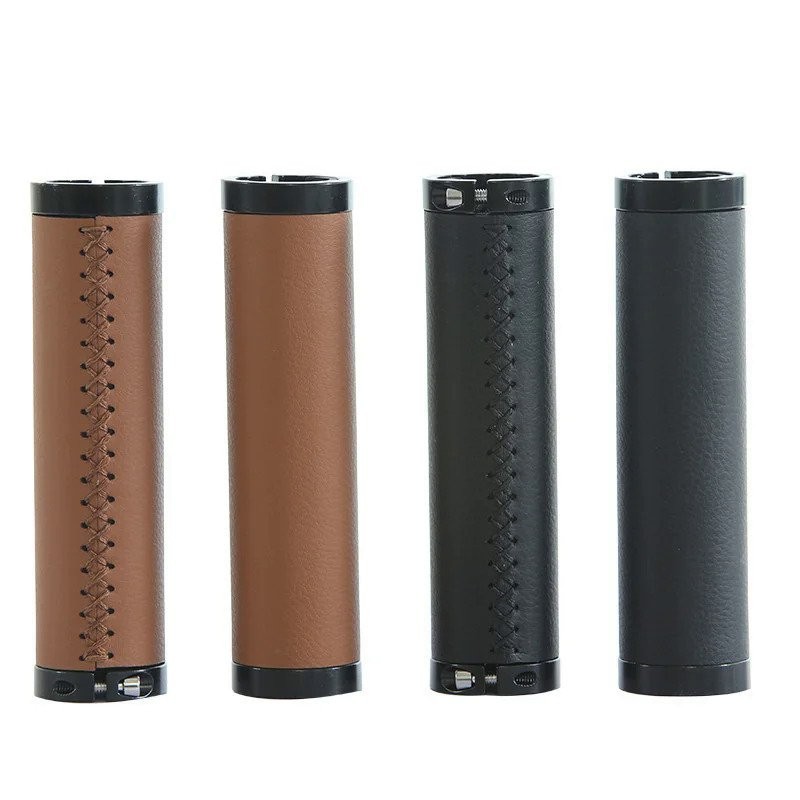 Bike Retro Cowhide Grips Retro Bike Leather Lockable Grips Vintage ...