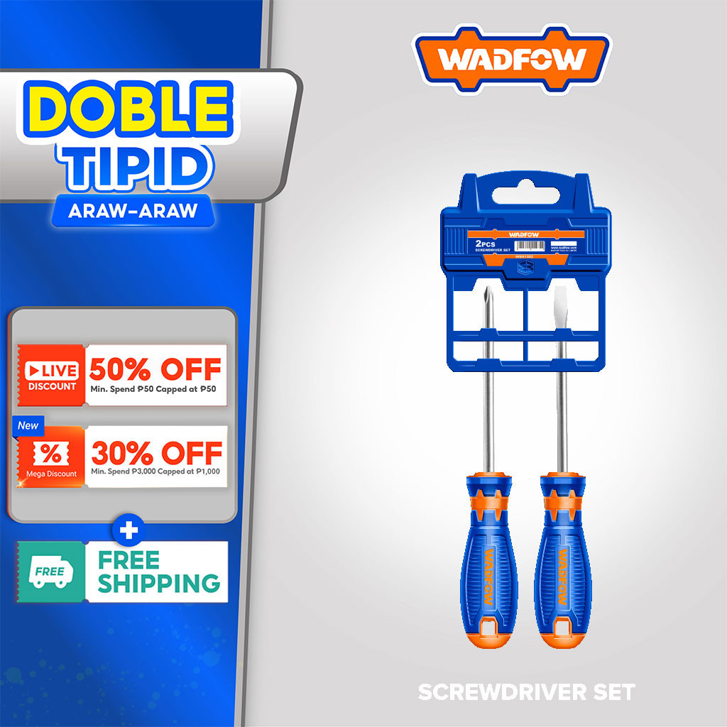 Wadfow 2Pcs Screwdriver Set Ph2x10mm Sl6.5x100mm Cr-V | Shopee Philippines