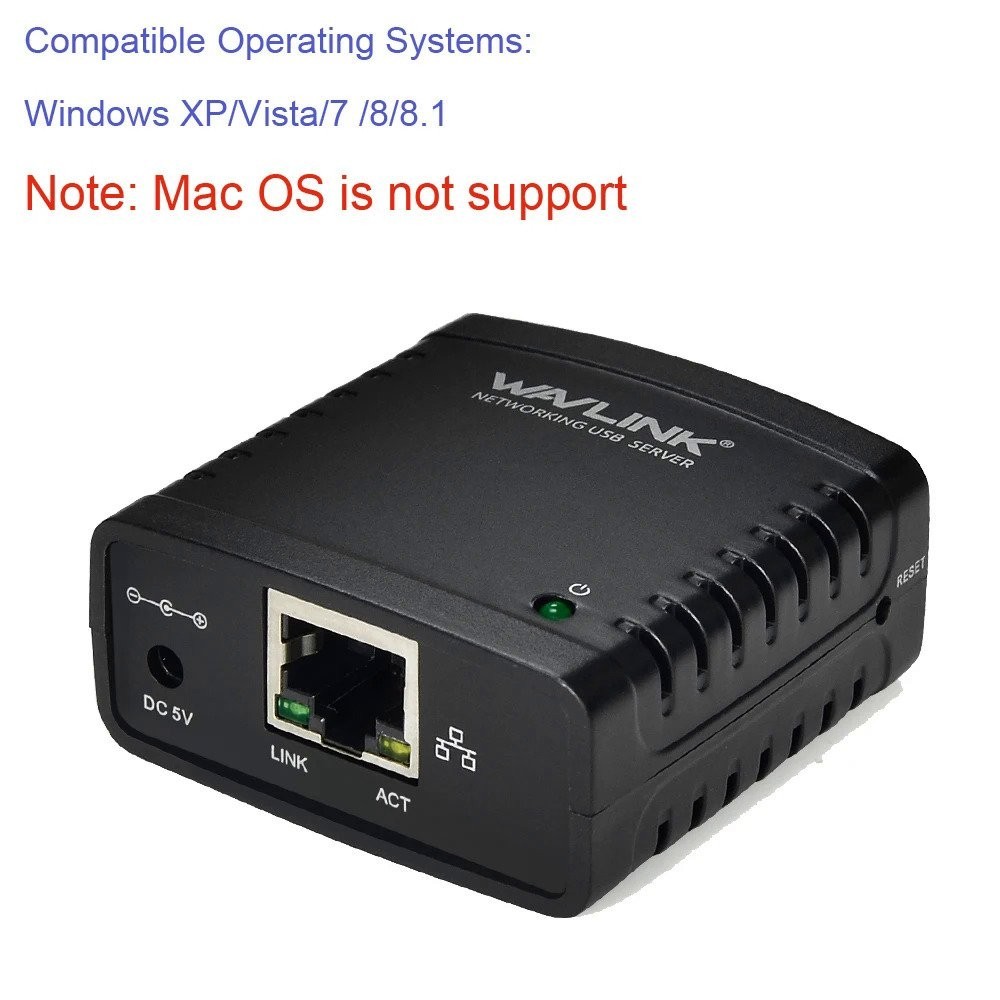 Wavlink USB 2.0 LRP Print Server Share a LAN Ethernet Networking ...