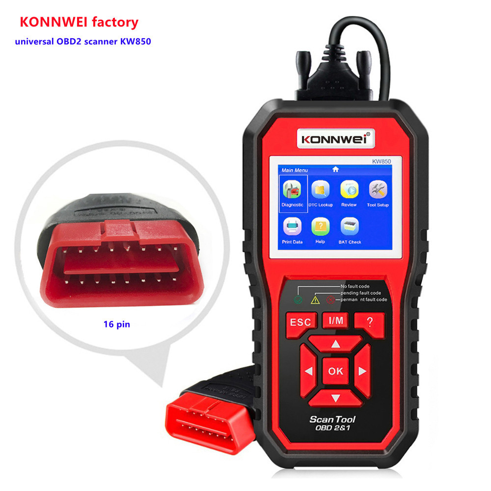 KONNWEI OBD2 EOBD OBD1 KW850 Automotive Car Failure Scanner Diagnostic ...