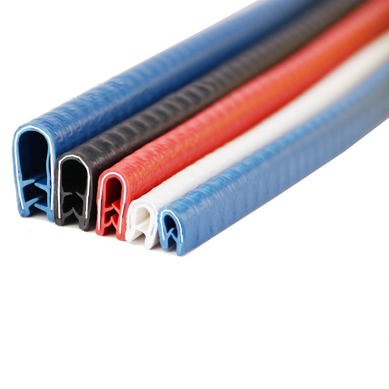 Custom Pvc Extruded Profile Rubber Sealing Strip Built In Shaped Steel ...