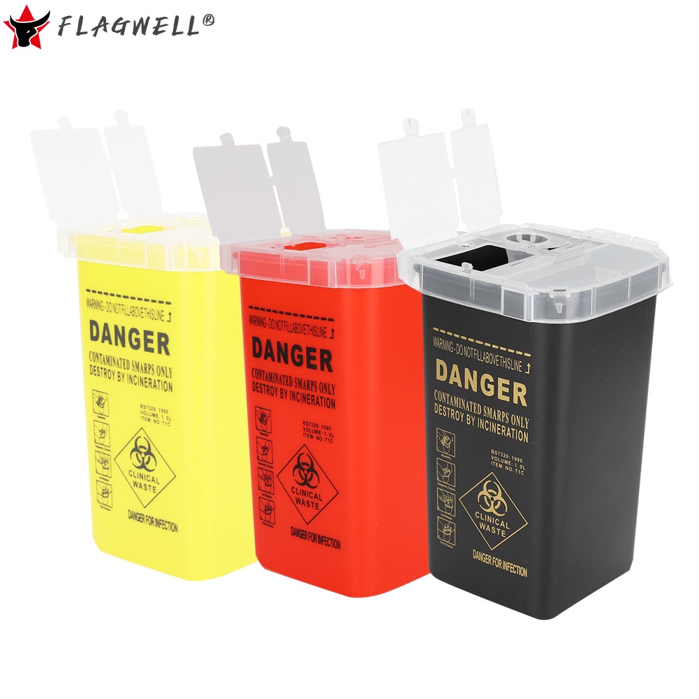 1L Tattoo Medical Plastic Sharps Container Waste Blade Storage Box ...