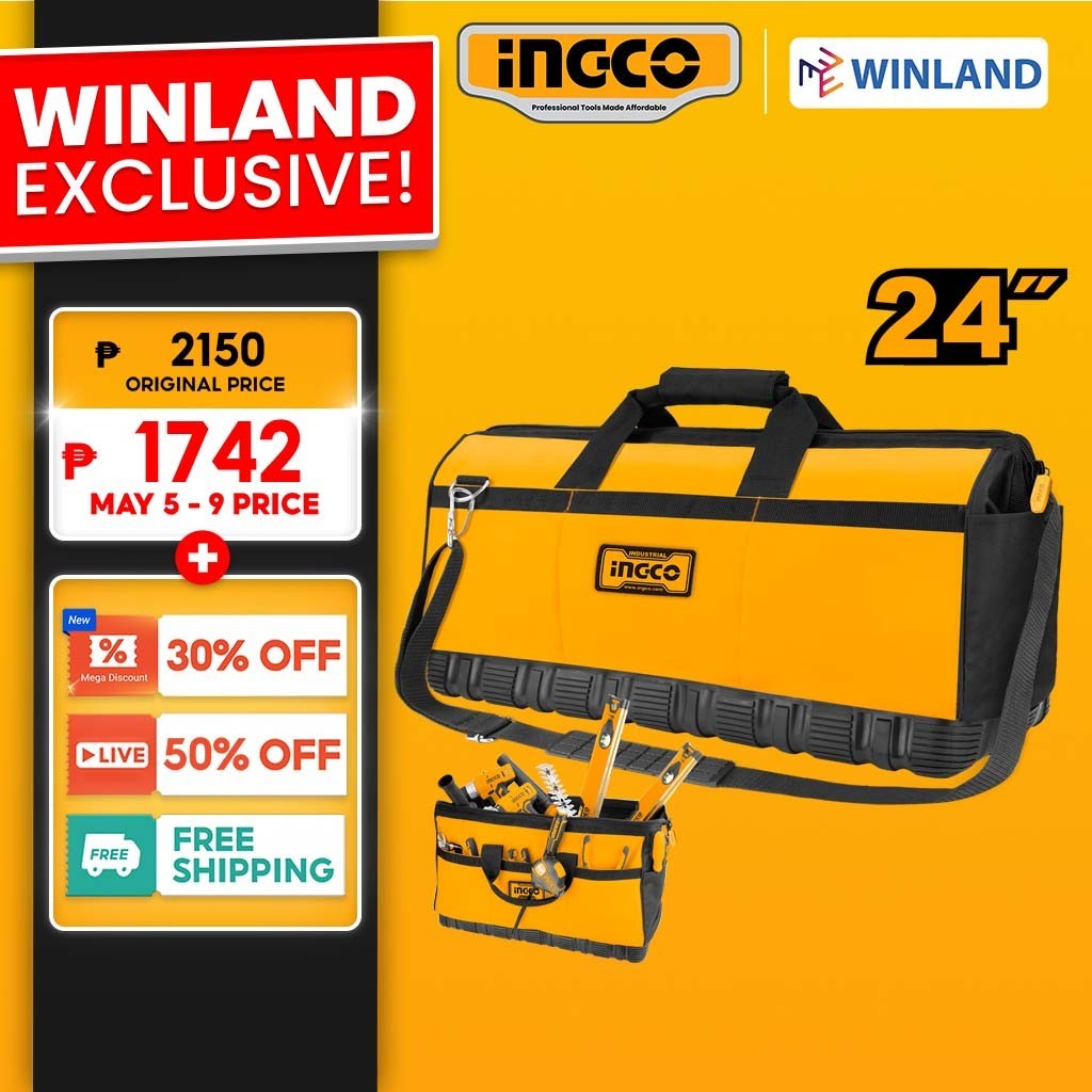 Ingco by Winland 24" Industrial Tool Bag Tool Box Tool Storage HTBG04 ...