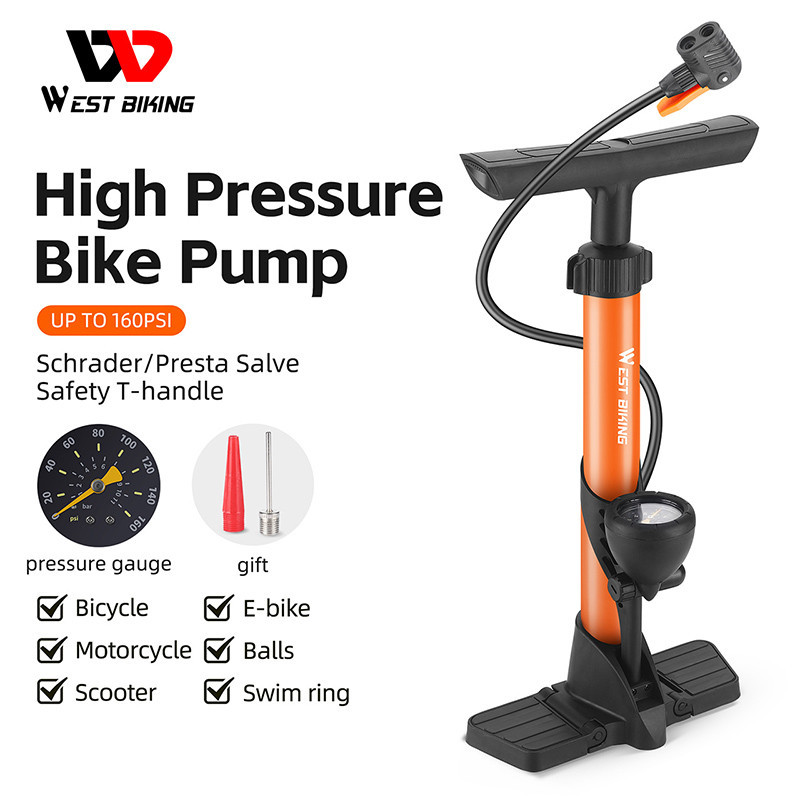 WEST BIKING Custom 160PSI High Pressure Bicycle Pump Valve Cycle Pump ...