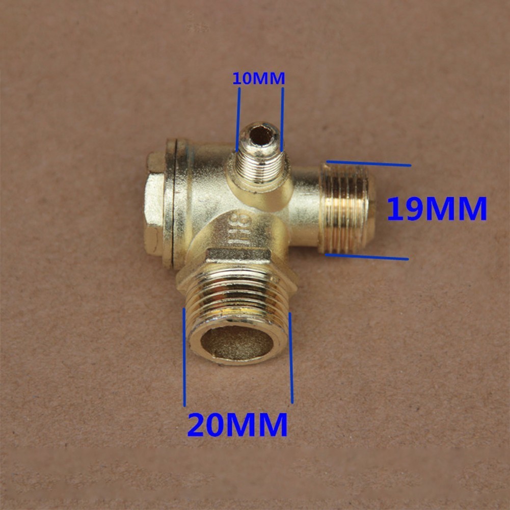 Air Compressor Check Valve 3 Port Zinc Alloy Male Threaded Connectors ...