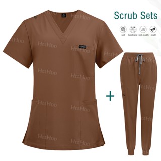 Unisex Female Scrub Nursing Uniform Sets Medical Hospital Suit Doctors ...