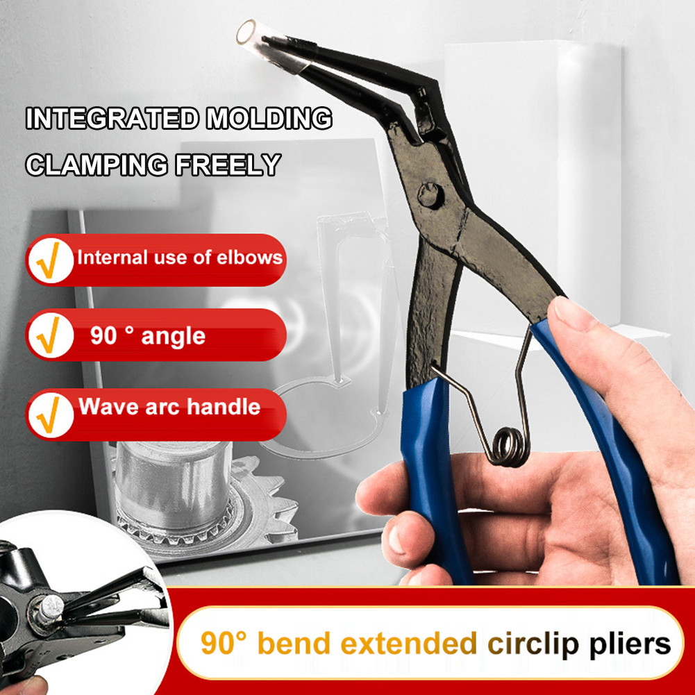 Internal Ring Remover Retaining Circlip Pliers 90 Degrees Heavy-duty Cylinder Steel Mini Circl ...