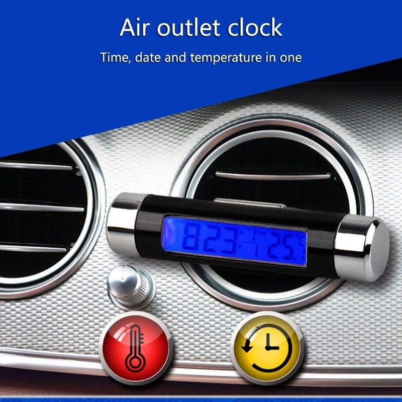 ⋚Car Clocks and Temperature with Date Time- Calendar 3in1, Small ...
